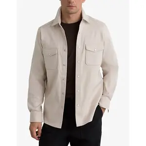 REISS Mcrae Patch-pocket Stretch-cotton Overshirt - Stone