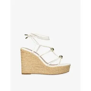 Steve Madden Tulym Faux-leather Wedge Sandals - White