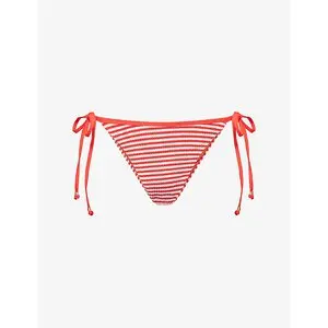 Seafolly Clubhouse Tie-side Rio Bikini Bottoms - Flame