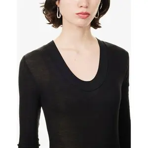 ENTIRE STUDIOS Round-neck Long-sleeve Knitted Bodysuit - Black