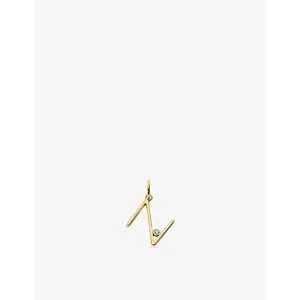 Monica Vinader Initial N Solitaire Lab-Grown Diamond And 18ct Vermeil Pendant Charm Gold
