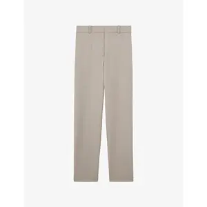 REISS Gabi Straight-leg Stretch-woven Trousers - Stone Neutral
