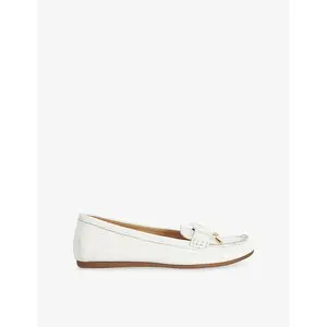 DUNE Grier Leather Moccasins - White Leather
