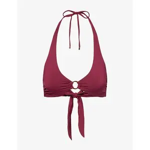 AWAY THAT DAY Sorrento Ring-hardware Bikini Top - Cassis