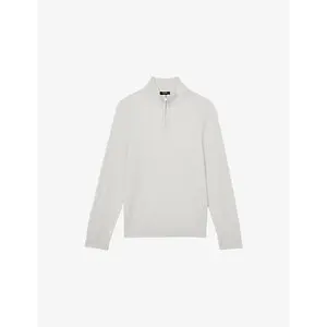 REISS Findlay Funnel-neck Wool Jumper - Snow White