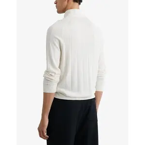 REISS Findlay Funnel-neck Wool Jumper - Snow White