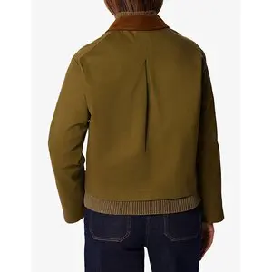Whistles Short Corduroy-collar Cotton Jacket - Khaki/olive