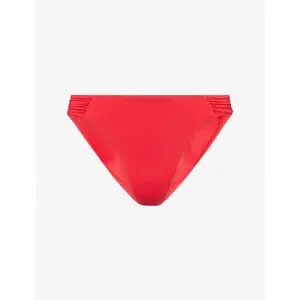 Seafolly Collective Ruched Bikini Bottoms - Cosmo Red