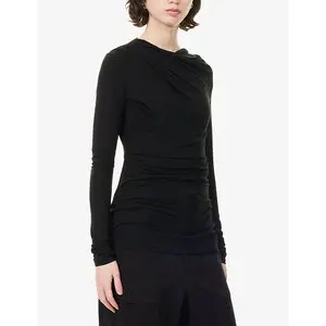 ENTIRE STUDIOS High-neck Draped Jersey Top