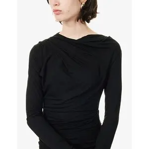 ENTIRE STUDIOS High-neck Draped Jersey Top