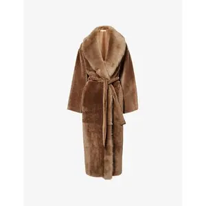 Nour Hammour Isadora Belted Shearling Coat