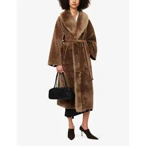 Nour Hammour Isadora Belted Shearling Coat