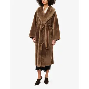 Nour Hammour Isadora Belted Shearling Coat