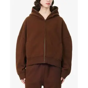 ENTIRE STUDIOS Eternal Zip-up Cotton Hoody - Brunette