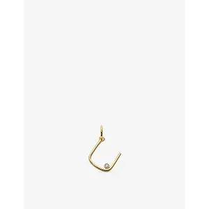 Monica Vinader Solitaire Diamond Initial U Pendant - Gold