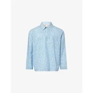 Paul Smith Checked Oversized Cotton Shirt - Blue