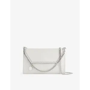 Stella McCartney Falabella Woven Wallet With Chain - Pearl Grey