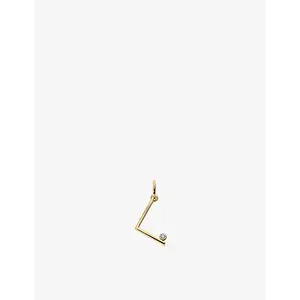 Monica Vinader Initial L Solitaire Lab-grown Diamond And 18ct Vermeil Pendant Charm