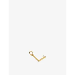 Monica Vinader Initial L Solitaire Lab-grown Diamond And 18ct Vermeil Pendant Charm