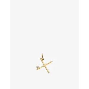 Monica Vinader Solitaire Diamond Initial X Pendant - Gold