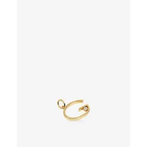 Monica Vinader Initial G Solitaire Lab-grown Diamond And 18ct Vermeil Pendant Charm - Gold