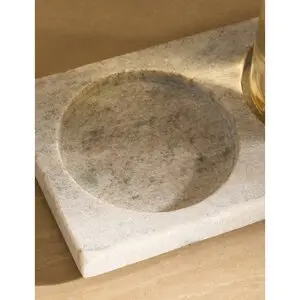 THE WHITE COMPANY Round Marble Bottle Holder 20cm