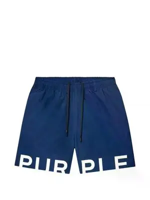 PURPLE BRAND Logo Drawstring Shorts - Blue