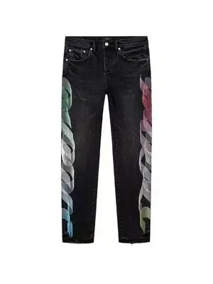 PURPLE BRAND P005 Gradient Logo Jeans - Black