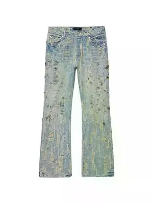 PURPLE BRAND Distressed Embellished Denim Jeans - Blue