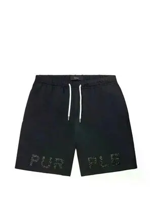 PURPLE BRAND Drawstring Running Shorts - Black