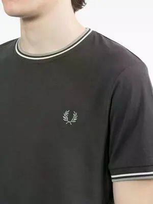 Fred Perry Logo-embroidered T-shirt - Grey