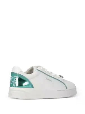 Pinko Leather Lace-up Sneakers With Logo Detail