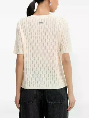 Patrizia Pepe Openwork T-shirt - Neutrals