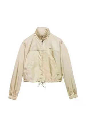 Prada Re-nylon Hooded Jacket With Drawstring Hem - Neutrals