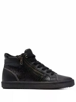 Geox Croc-effect High-top Sneakers