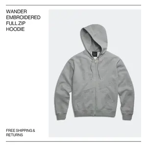 Canada Goose Wander Embroidered Full Zip Hoodie - Stone Heather