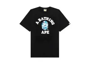 A BATHING APE Abc Camo College 1j30110005 Tee Shirt - Black/blue