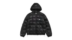 StÜssy Midweight Hooded Puffer Jacket - Black
