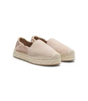 BOSS Suede Espadrilles With Jute Midsole - Pink