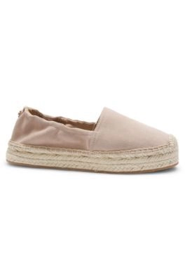 BOSS Suede Espadrilles With Jute Midsole - Pink