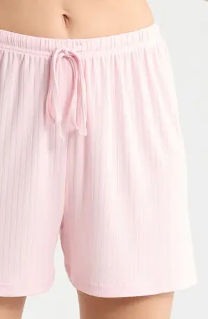 French Connection Rib Camisole & Shorts Sleep Set - Icy Pink