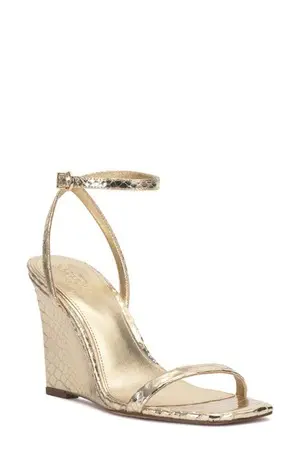 Vince Camuto Ambee Ankle Strap Wedge Sandal - Gold