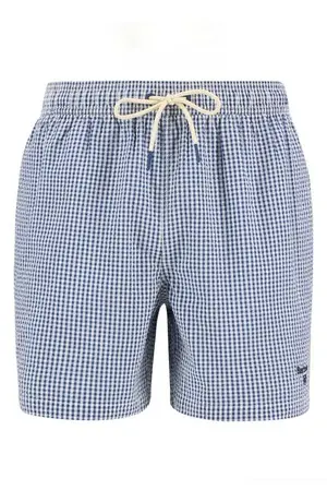 Barbour Gingham Seersucker Swim Trunks - Sailboat Blue