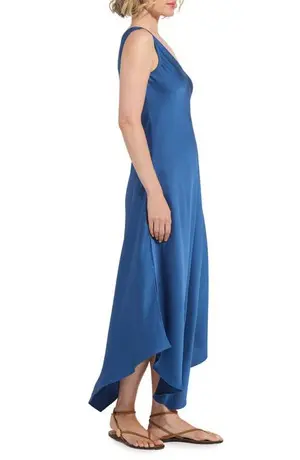 Lyssé Sakura Satin Handkerchief Maxi Dress - Palermo Bl