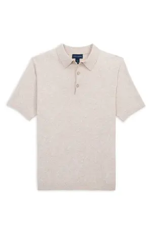 Scott Barber Solid Bouclé Polo - Flax