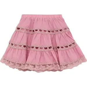 THEME Sofia Heart Bow Lace Mini Skirt