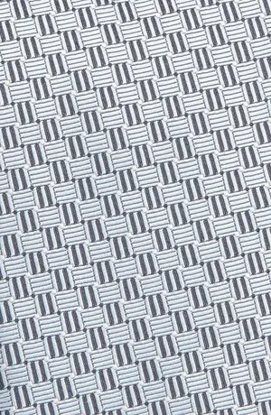 Canali Geometric Silk Neck Tie - Light Blue