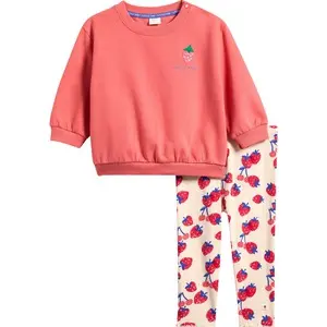 NEXT Berry Sweatshirt & Leggings Set - Red