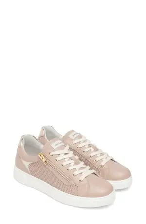 NEROGIARDINI Side Zip Perforated Leather Sneaker - Rose