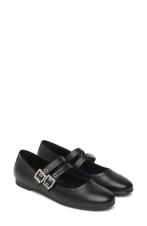 NEROGIARDINI Double Strap Ballet Flat - Black